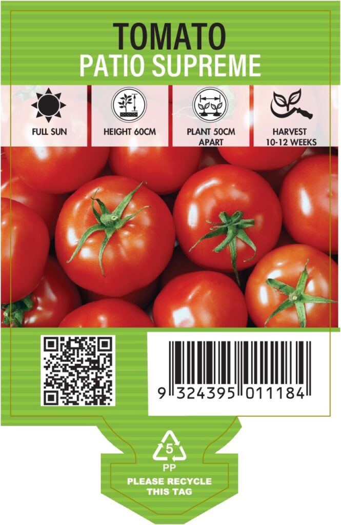 Tomato Patio Supreme – Compact & Generous – Potted Colour